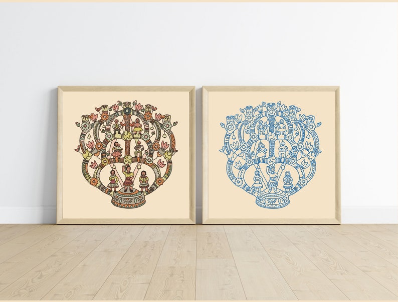 Mexican Tree of Life Digital Posters (blue and Full Color). Download ...