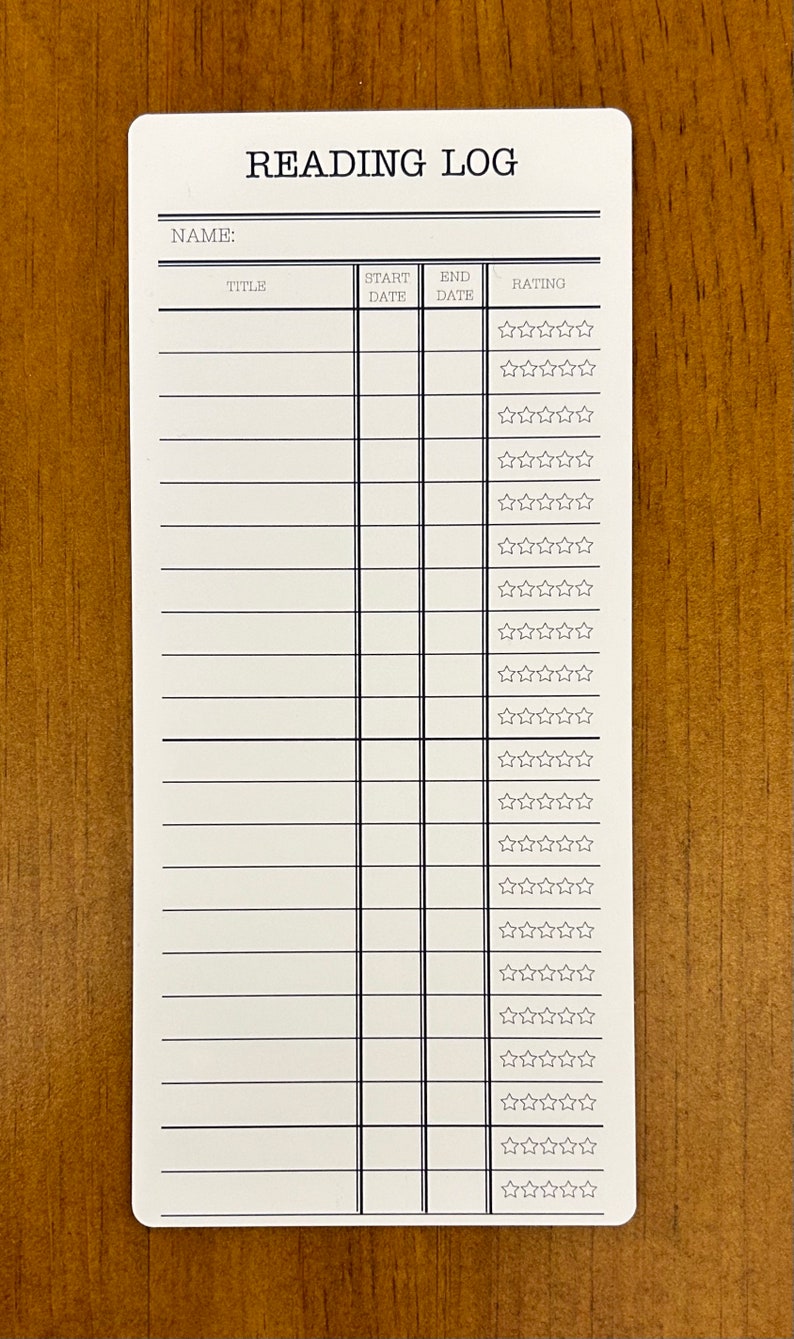 Reading Tracker Bookmark, Book List Tracker, Library Card Bookmark ...