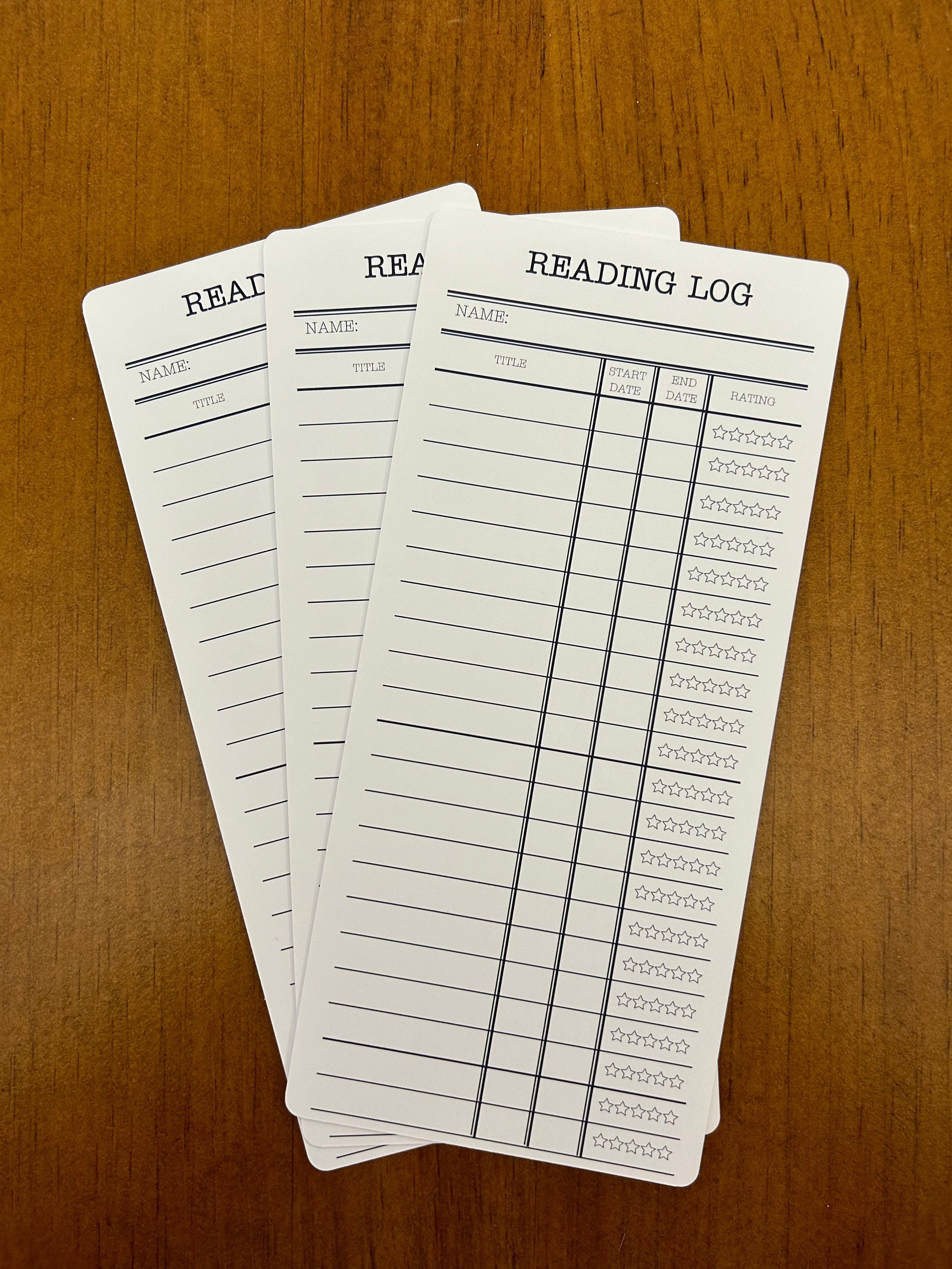 Reading List Book Tracker Bookmark, Library Card Bookmark, Vintage ...