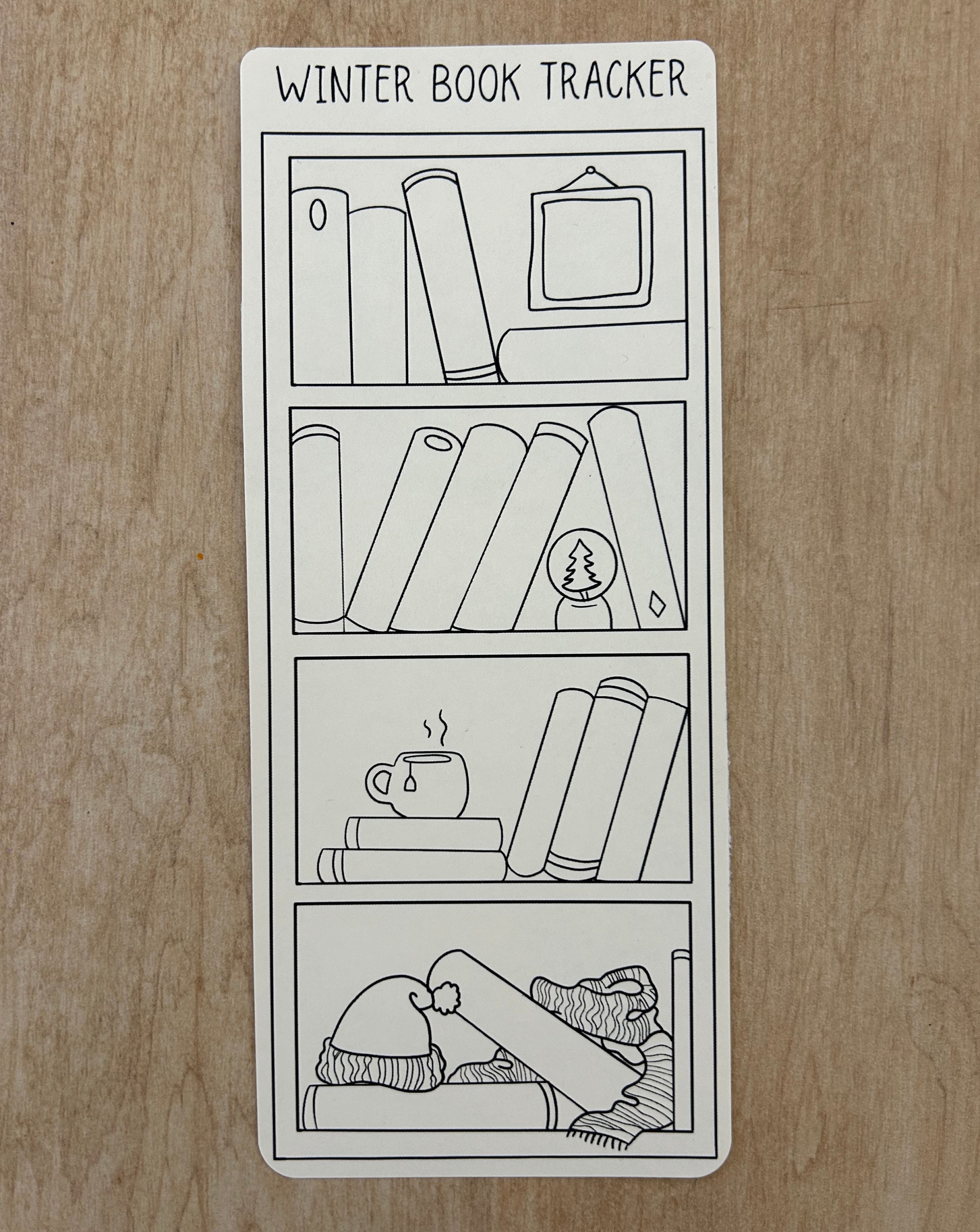 Seasonal Bookshelf Book Tracking Bookmark, Book Tracker, Reading Log ...