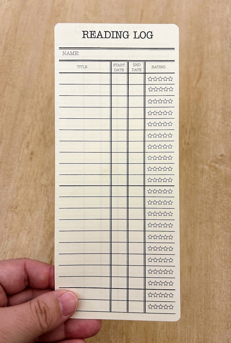 Reading List Book Tracker Bookmark, Library Card Bookmark, Vintage ...