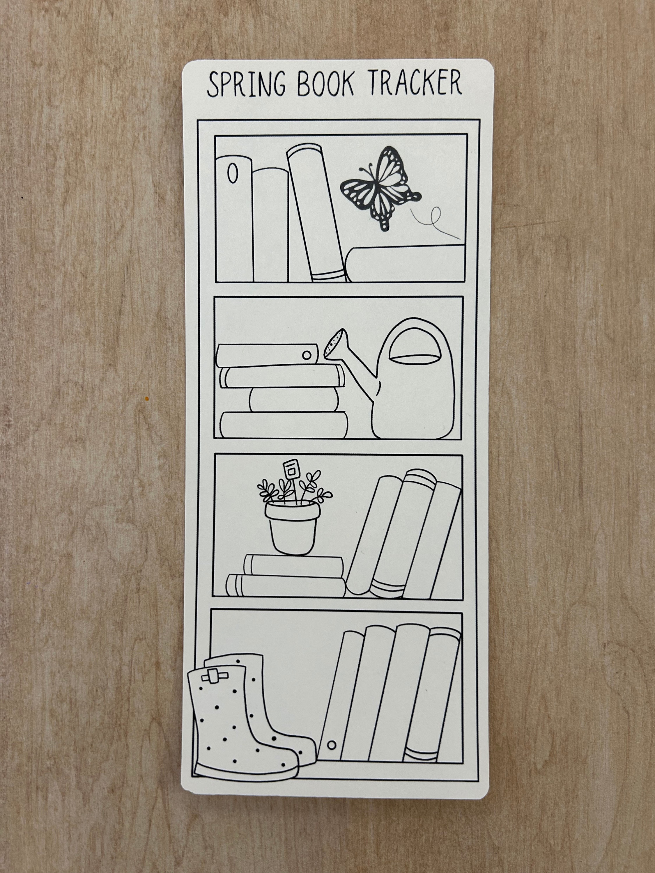 Seasonal Bookshelf Book Tracking Bookmark, Book Tracker, Reading Log ...