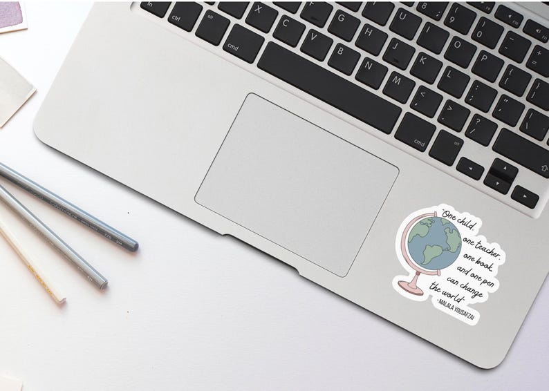 Malala Yousafzai Quote Sticker: Education Globe Vinyl Decal for Water ...