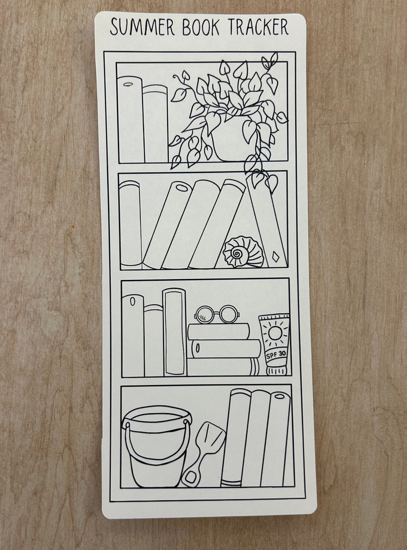 Seasonal Bookshelf Book Tracker Bookmark – Reading Log for Book Lovers ...