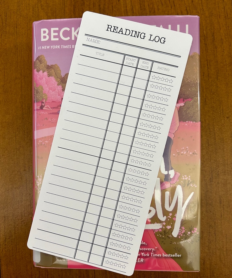 Reading Tracker Bookmark, Book List Tracker, Library Card Bookmark ...