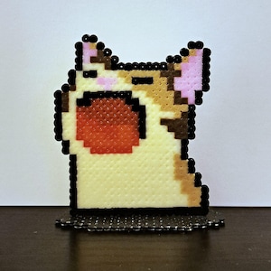 Pop Cat – Meme Standee | Handmade Fuse Bead Art - Etsy