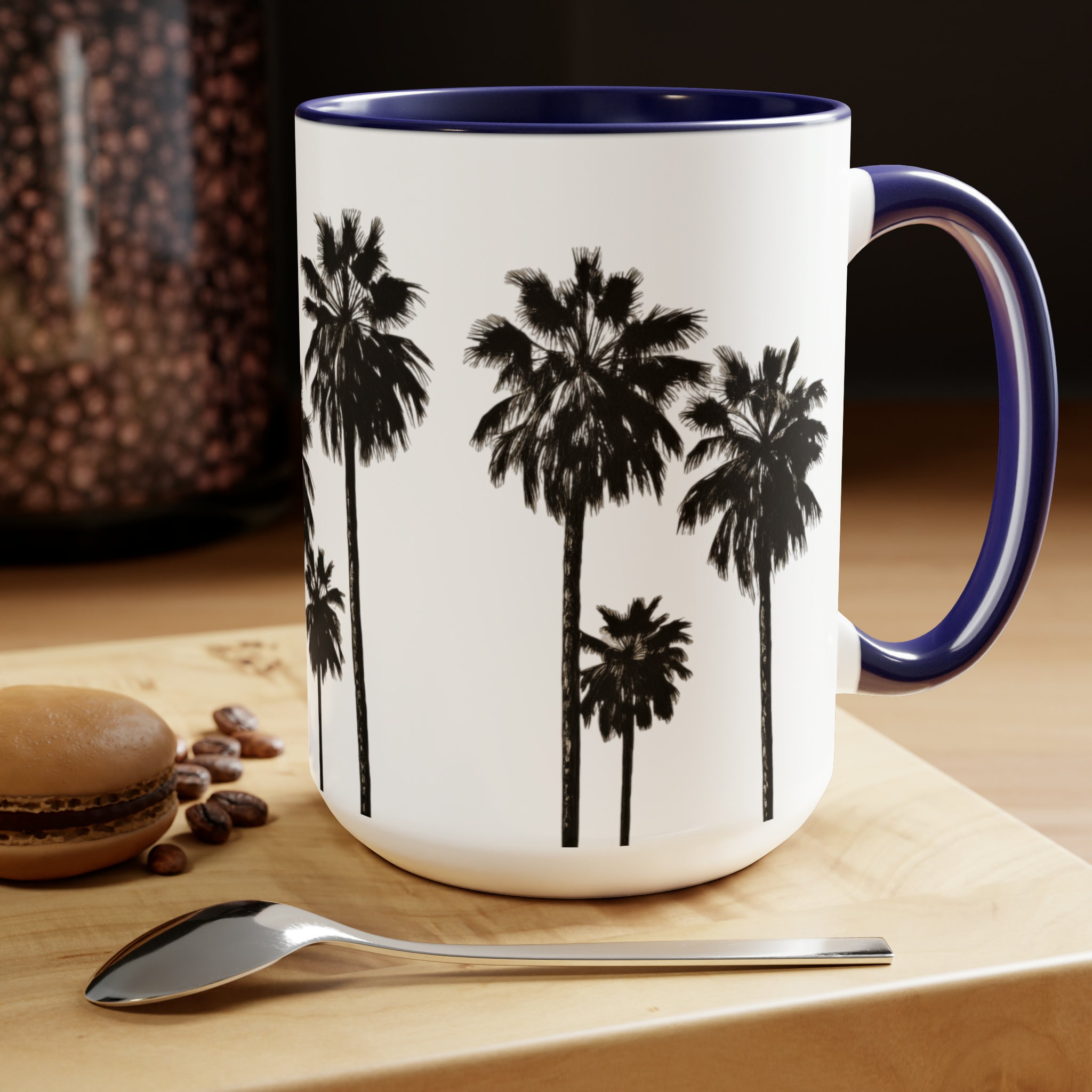 Palm Tree Graphic Coffee Mug, Palm Tree Design Coffee Mug, Fun Summer ...