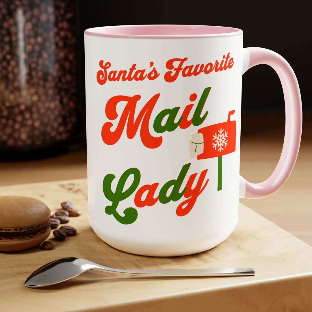 Santa's Favorite Mail Lady Retro Large 15 Oz Coffee Mugs, Postal Worker ...