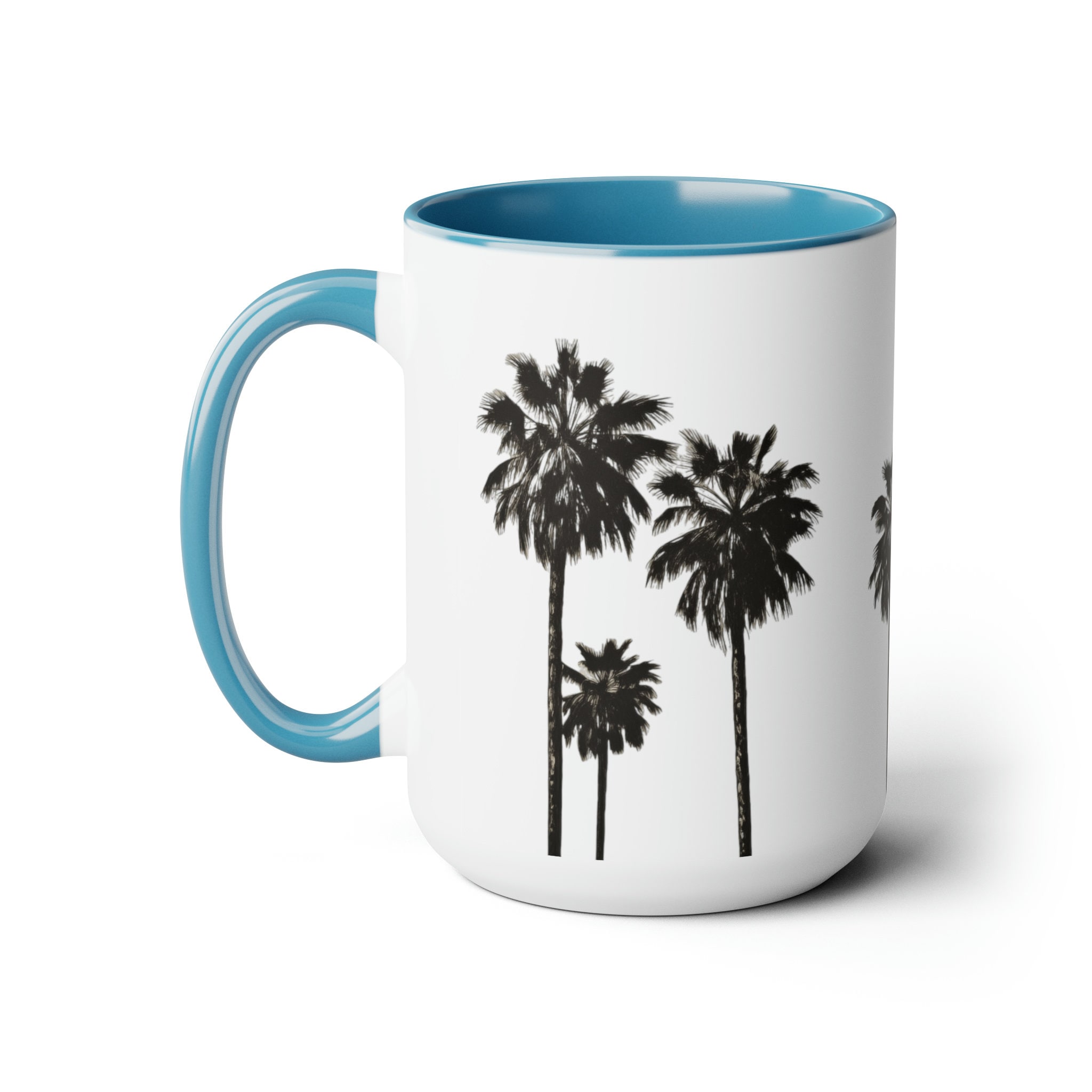 Palm Tree Graphic Coffee Mug, Palm Tree Design Coffee Mug, Fun Summer ...