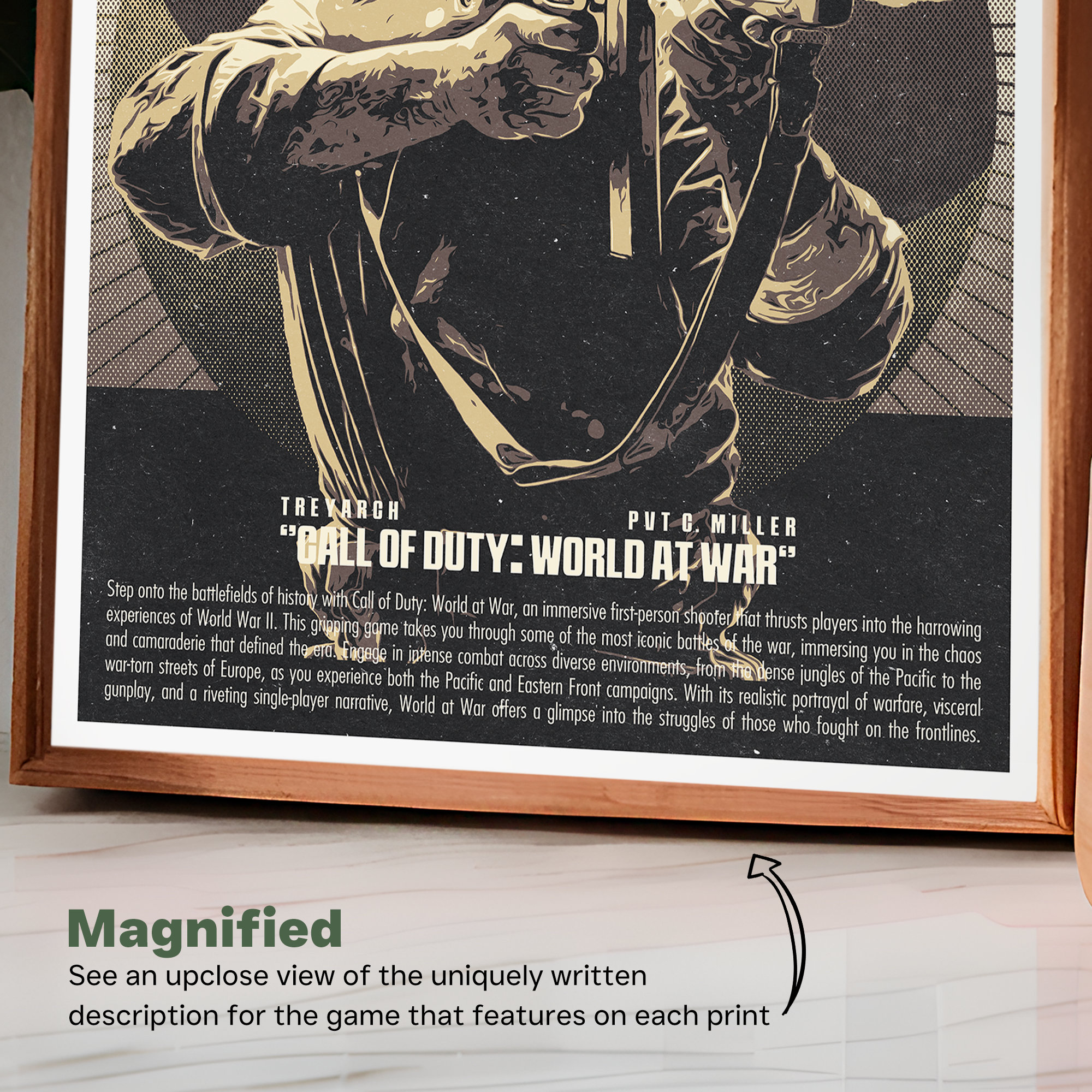 COD World at War Poster - Retro Vector Technique | Gaming Wall Art ...