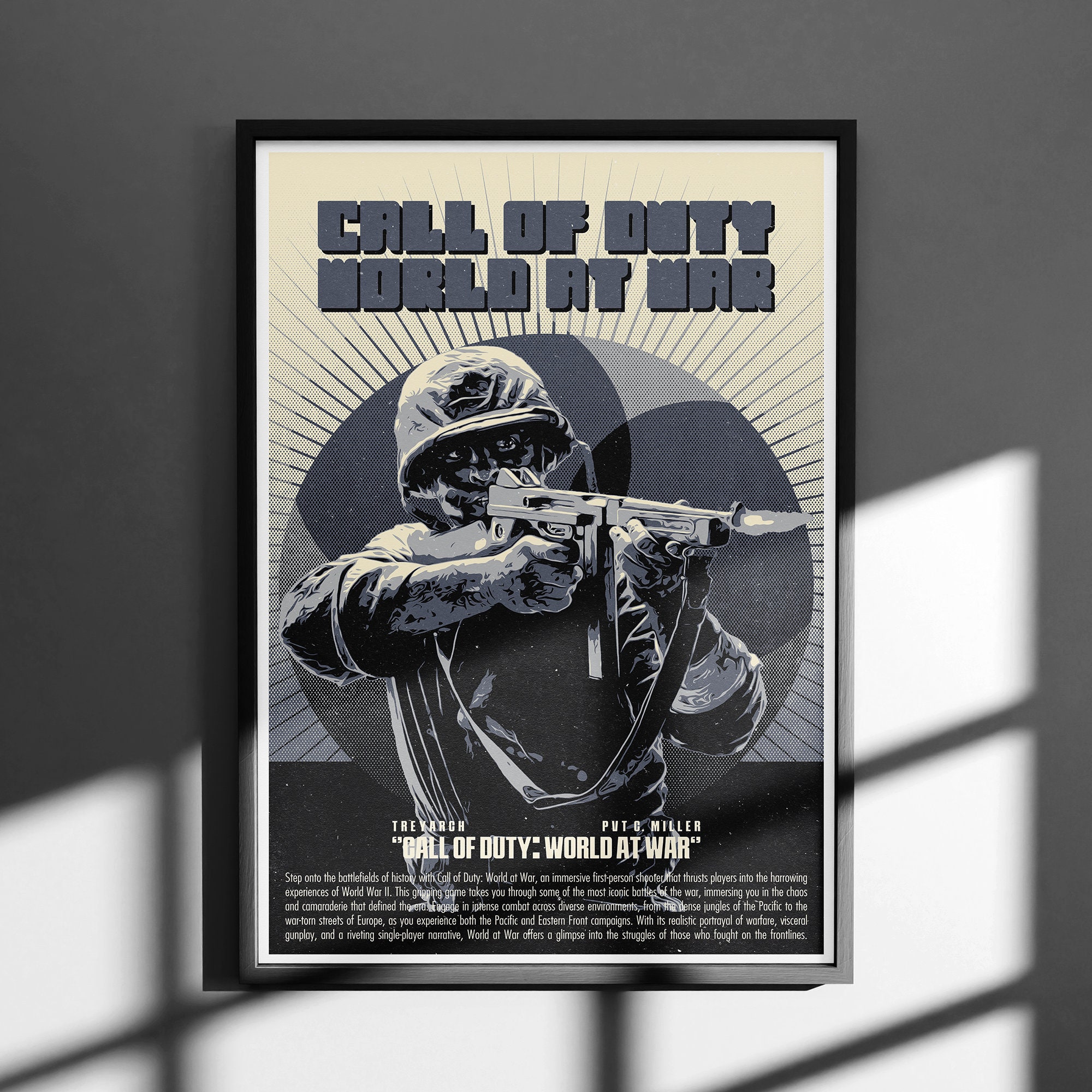 COD World at War Poster - Retro Vector Technique | Gaming Wall Art ...