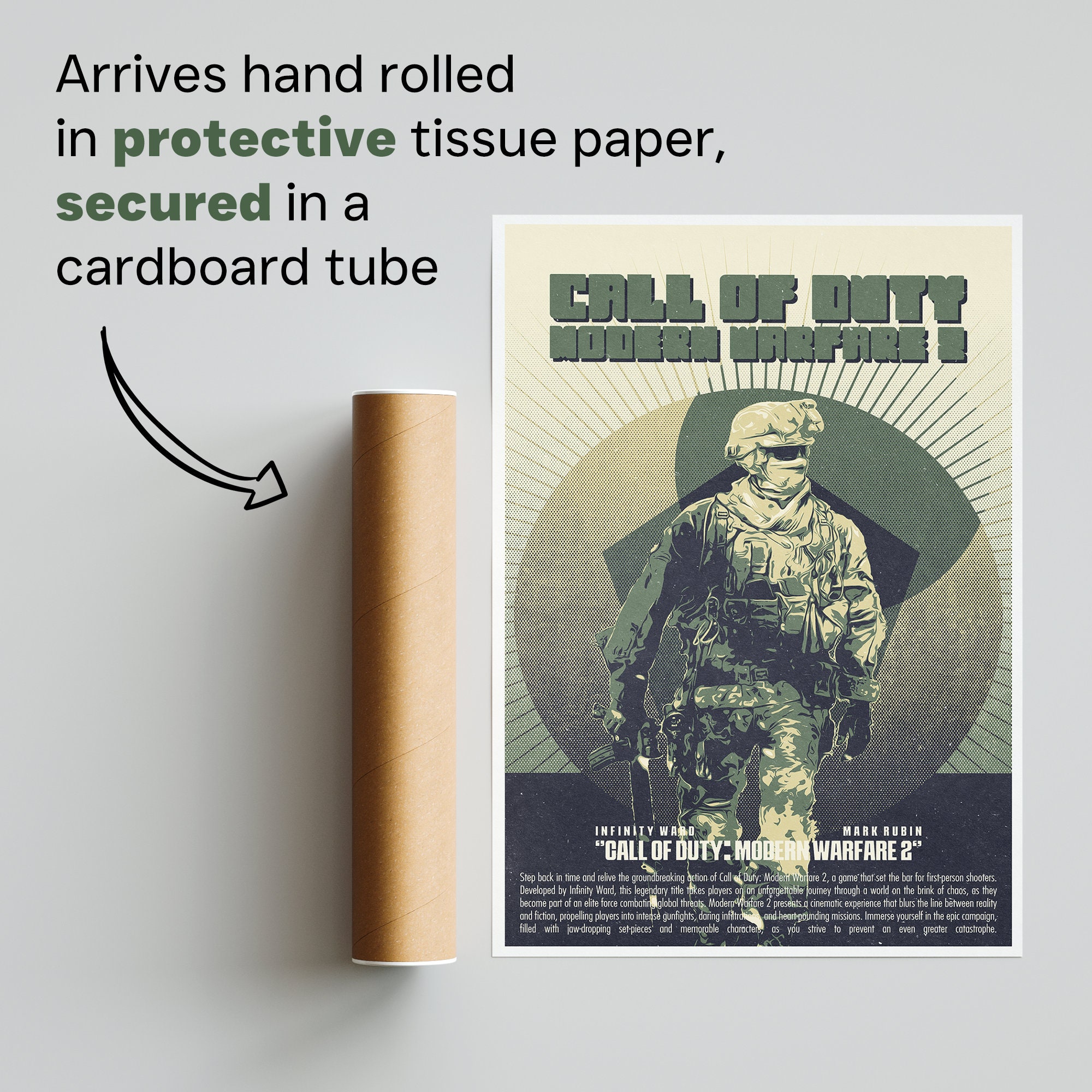 COD Modern Warfare 2 Poster Retro Vector Technique Gaming Wall Art ...