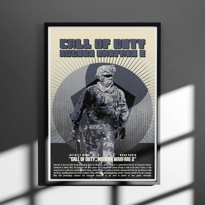 COD Modern Warfare 2 Poster - Retro Vector Technique | Gaming Wall Art ...