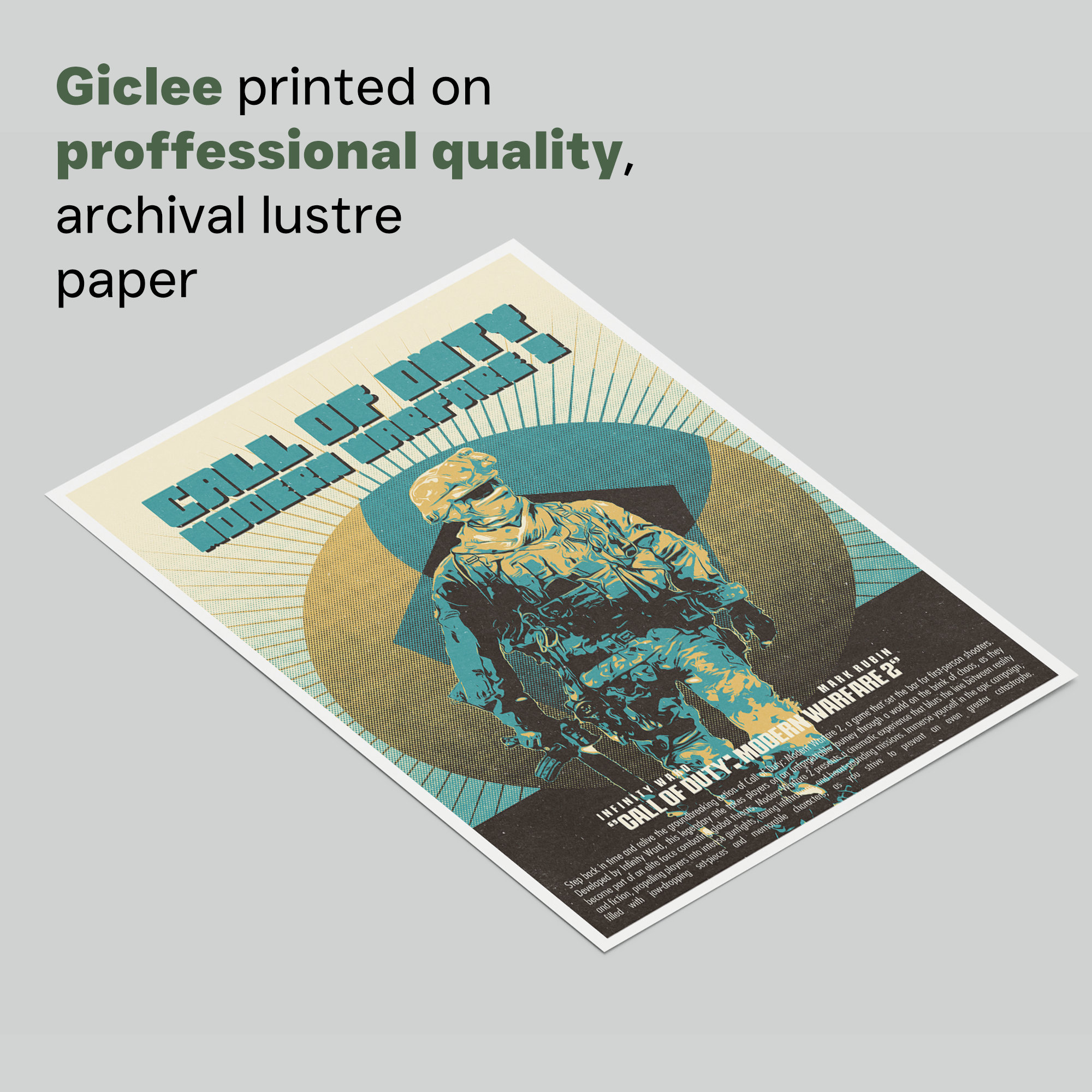 COD Modern Warfare 2 Poster Retro Vector Technique Gaming Wall Art ...