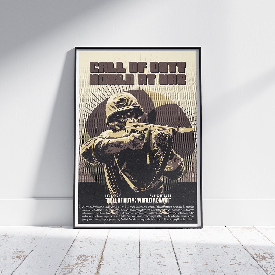 COD World at War Poster - Retro Vector Technique | Gaming Wall Art ...