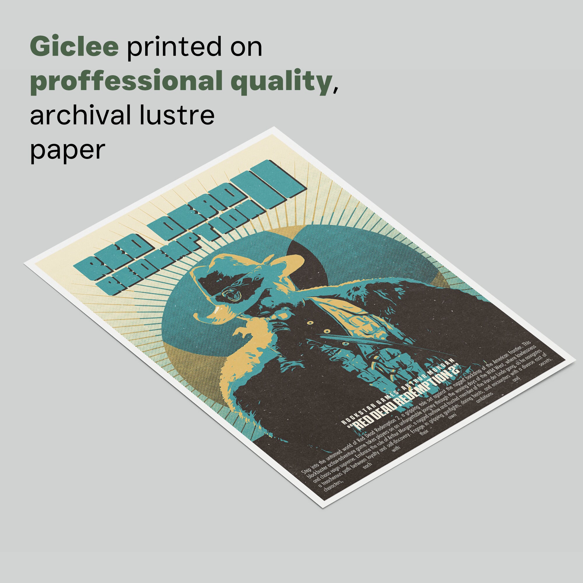 Red Dead Redemption 2 Poster - Retro Vector Technique | Gaming Wall Art ...