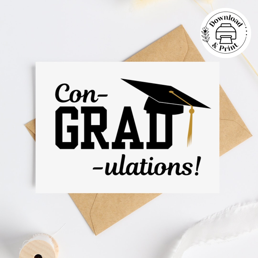 Printable Graduation Card, Funny Pun Punny High School and College ...