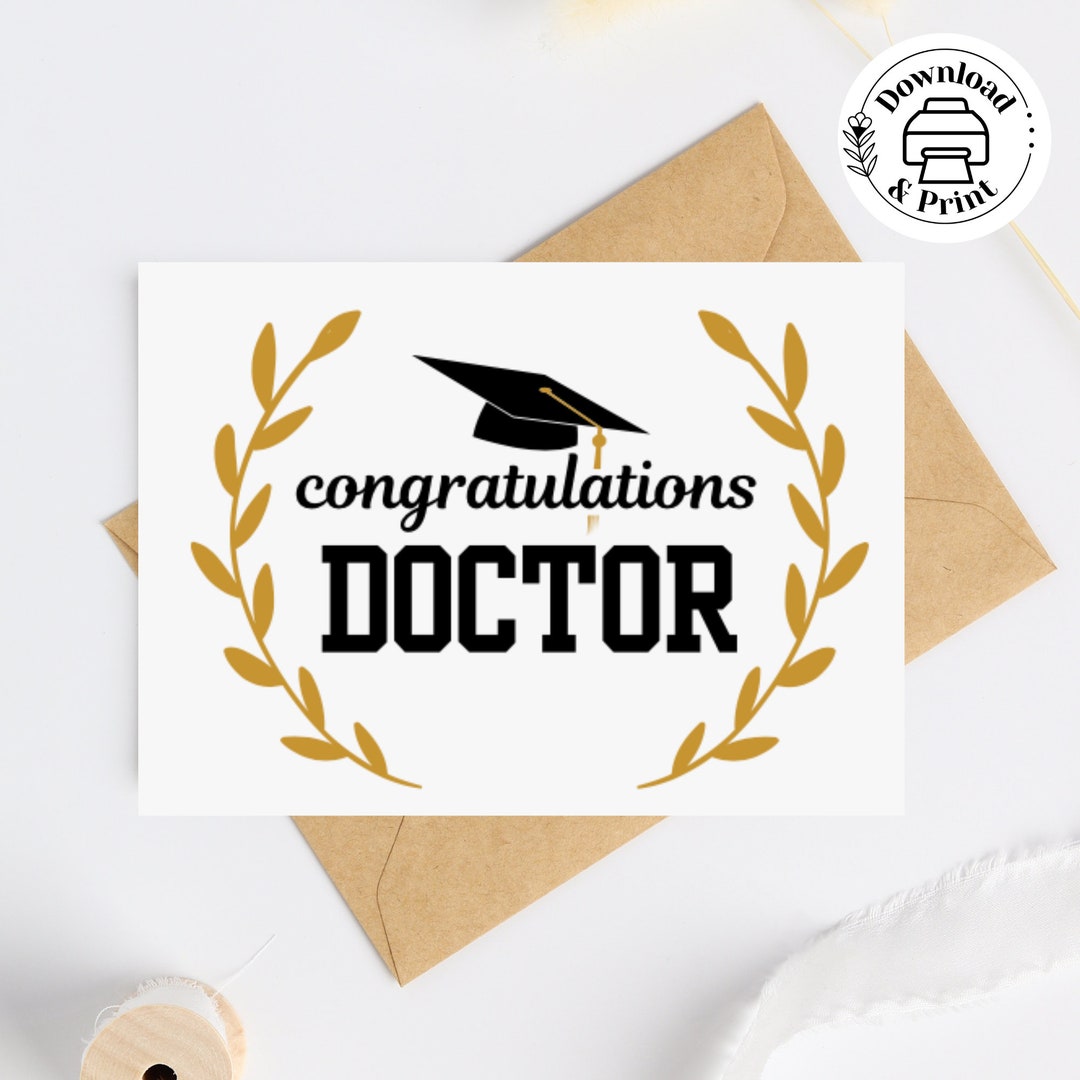 PHD Doctor Printable Graduation Card, College/university Graduation ...