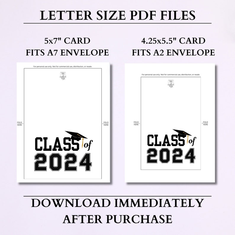 Printable Graduation Card, Class of 2024 High School and College ...