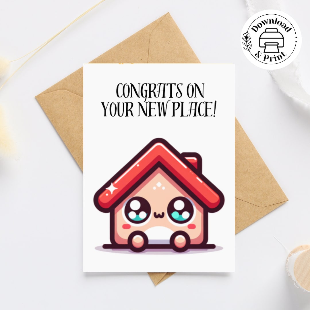 Congrats on Your New Place Card, Printable Housewarming Card, New Home ...