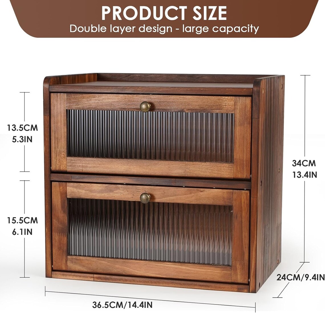 2 Layer Wooden Large Bread Box Rustic Bread Box Farmhouse - Etsy Canada