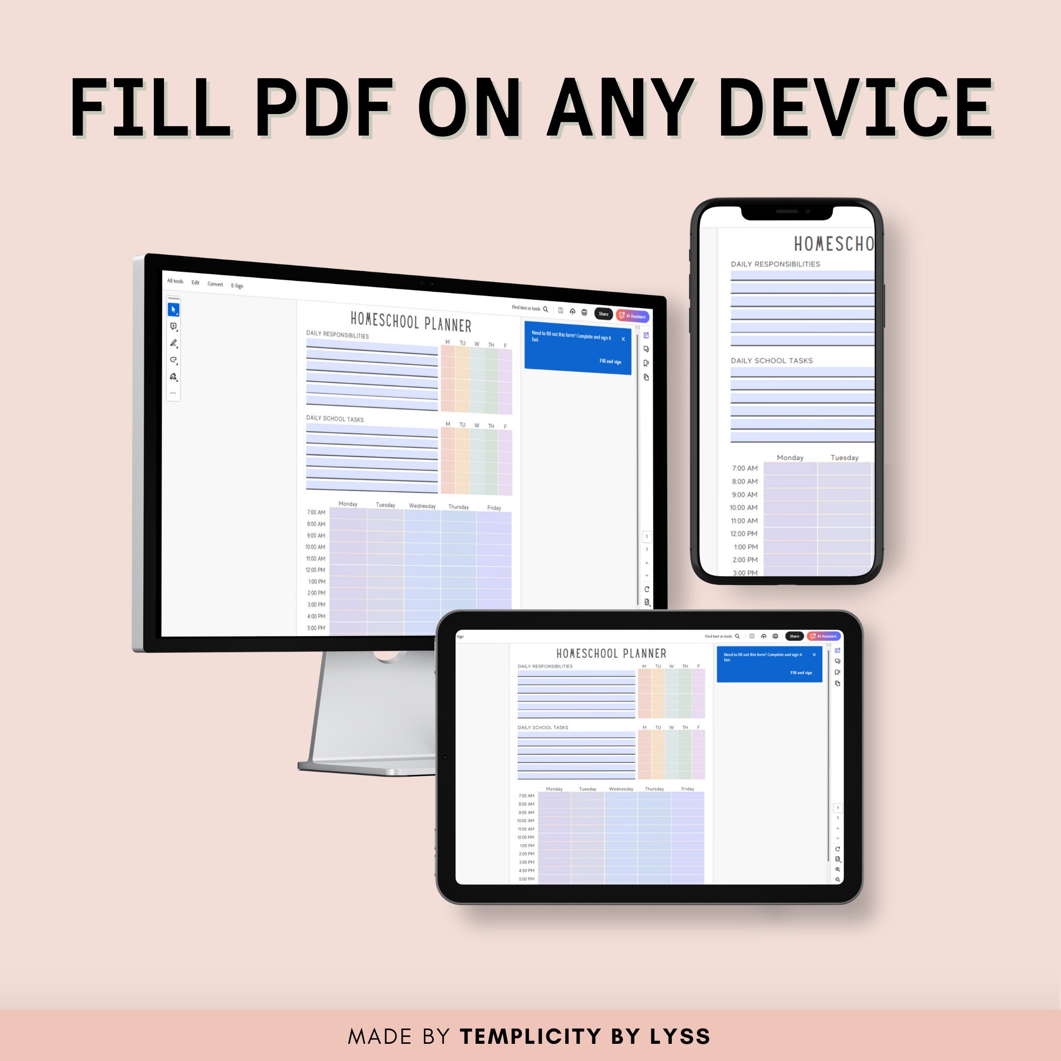 Homeschool Planner | Assignment Tracker Printable | Academic Planner ...