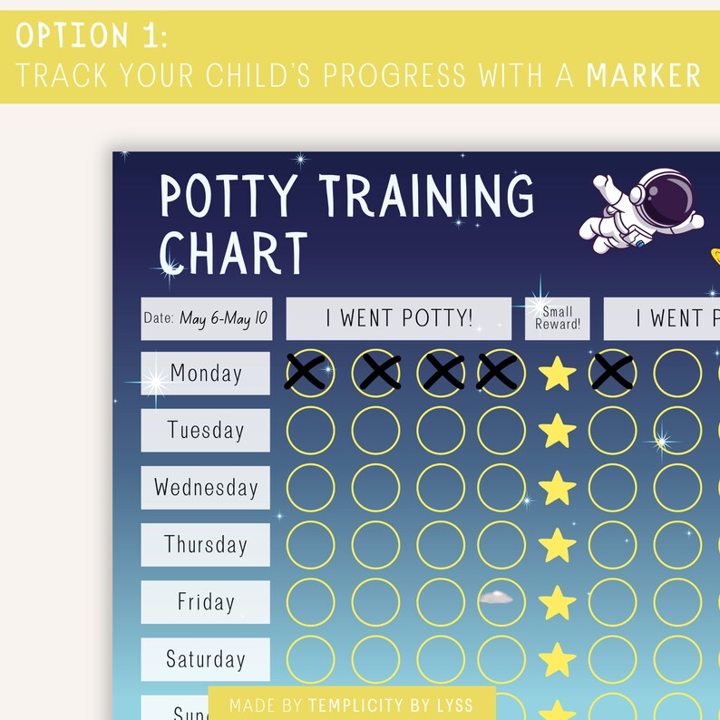 Potty Training Chart, Kids Reward Chart, Astronaut, Potty Training ...