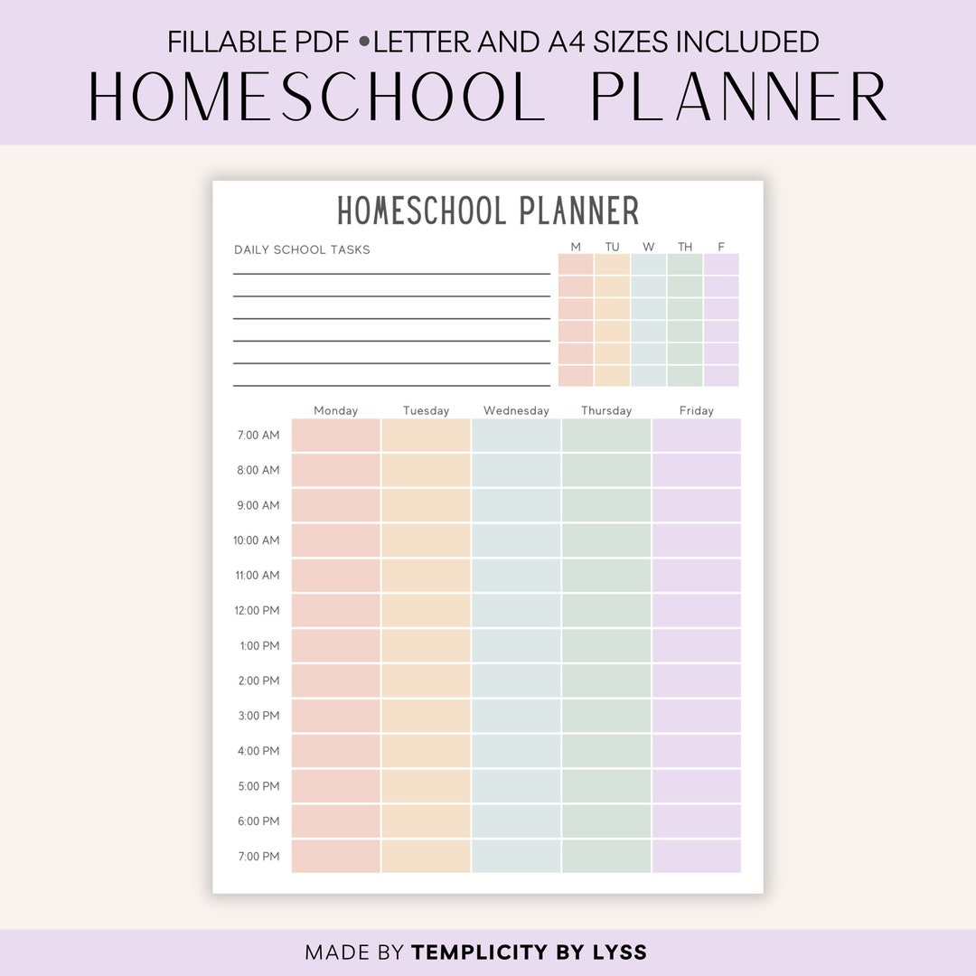 Homeschool Planner | Assignment Tracker | Academic Planner | Homeschool ...