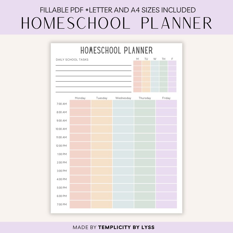 Homeschool Planner | Assignment Tracker | Academic Planner | Homeschool ...