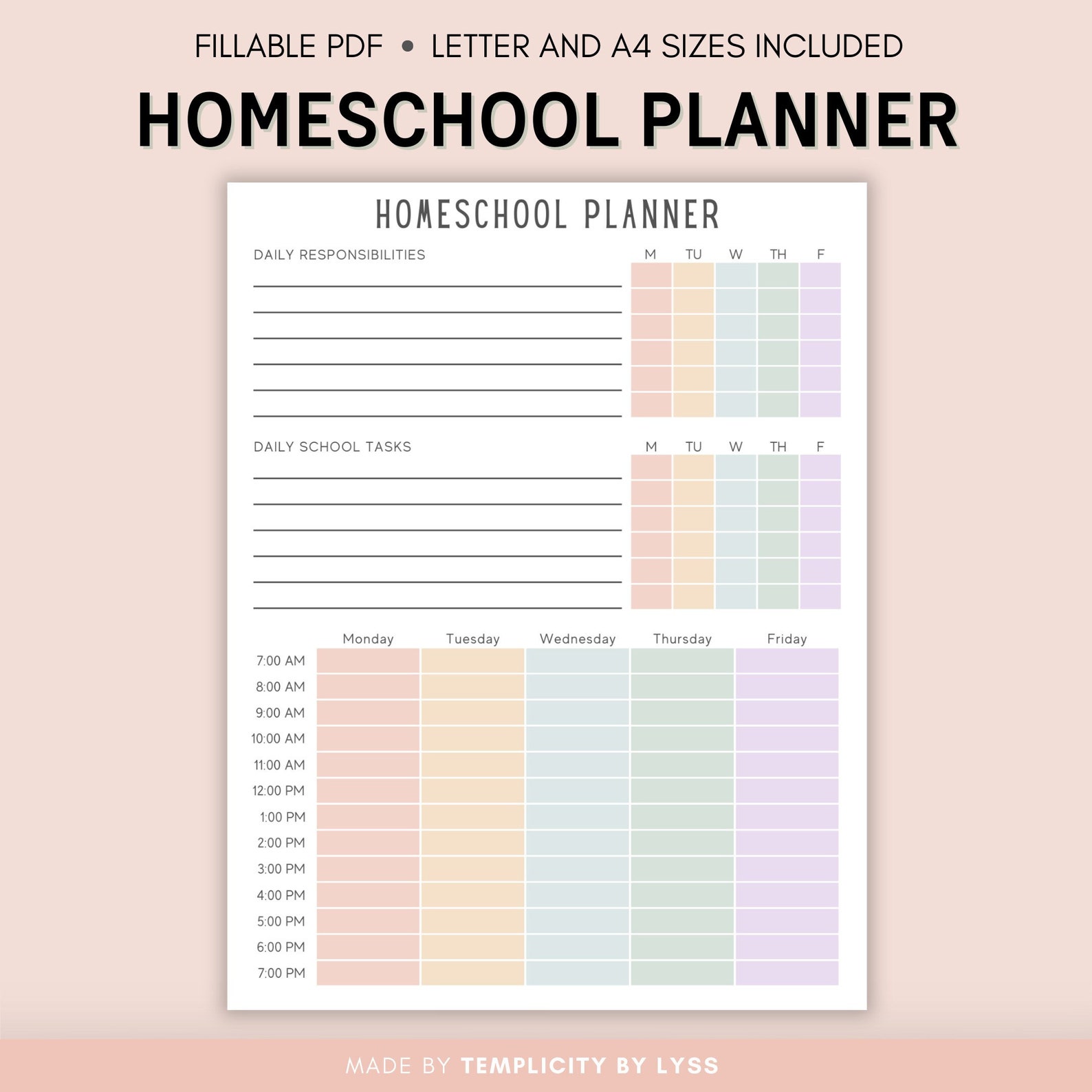 Homeschool Planner | Assignment Tracker Printable | Academic Planner ...