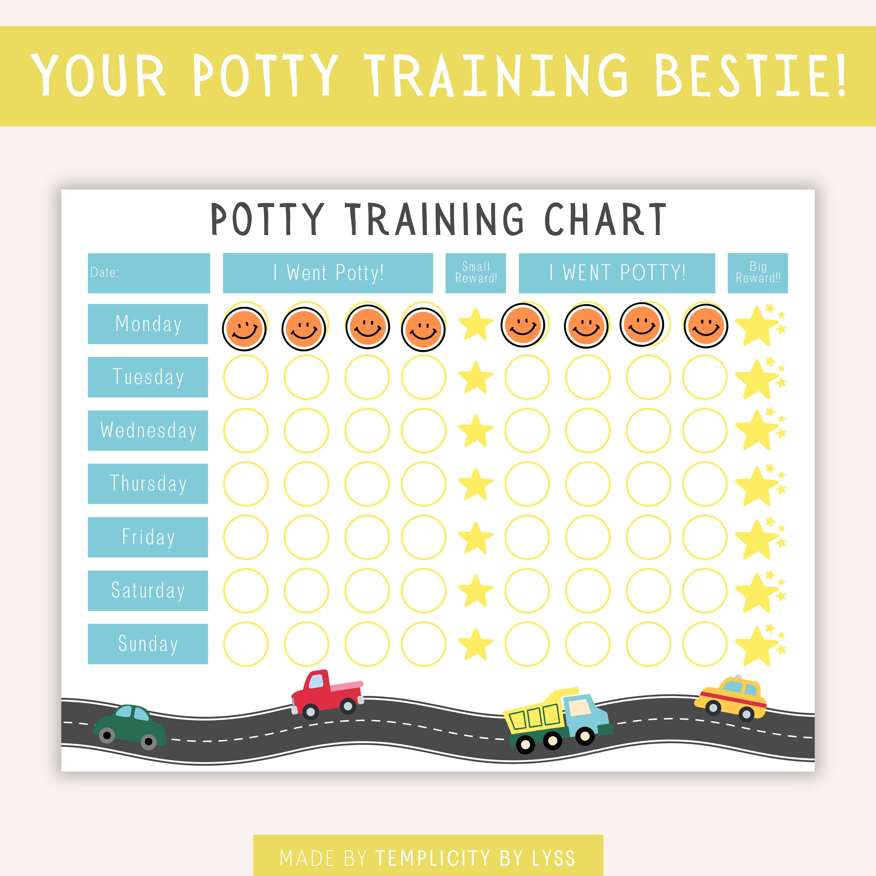Potty Training Chart, Reward Chart, Potty Training, Potty Chart ...