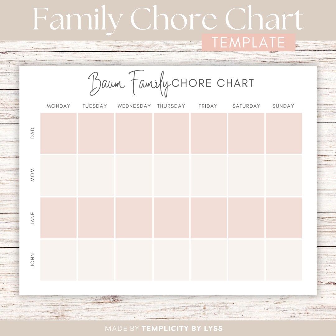 Family Chore Chart, Household Planner, Cleaning Checklist, Chore Chart ...