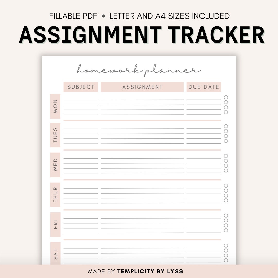 Homeschool Planner, Assignment Tracker, Student Planner, Academic ...
