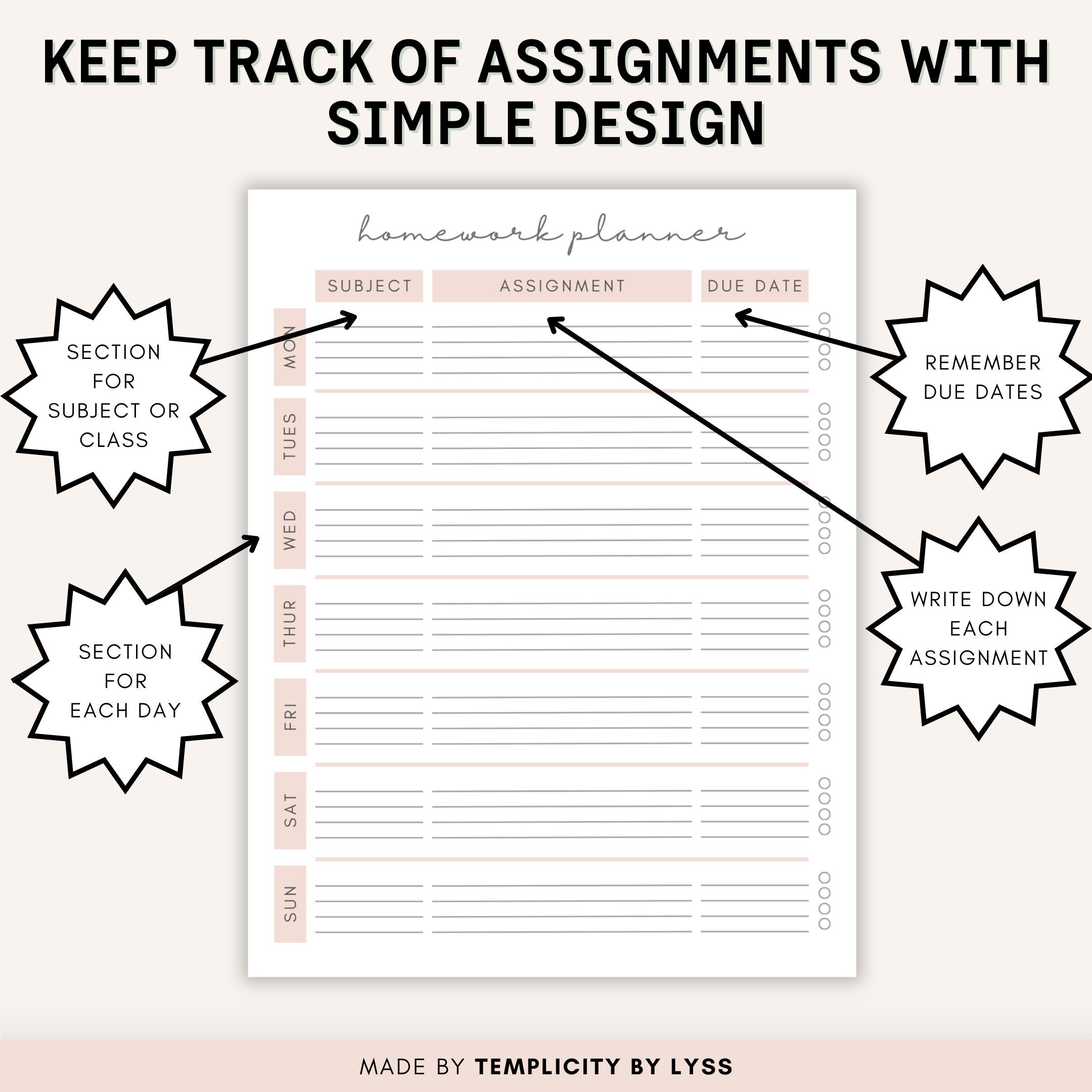 Homeschool Planner, Assignment Tracker, Student Planner, Academic ...