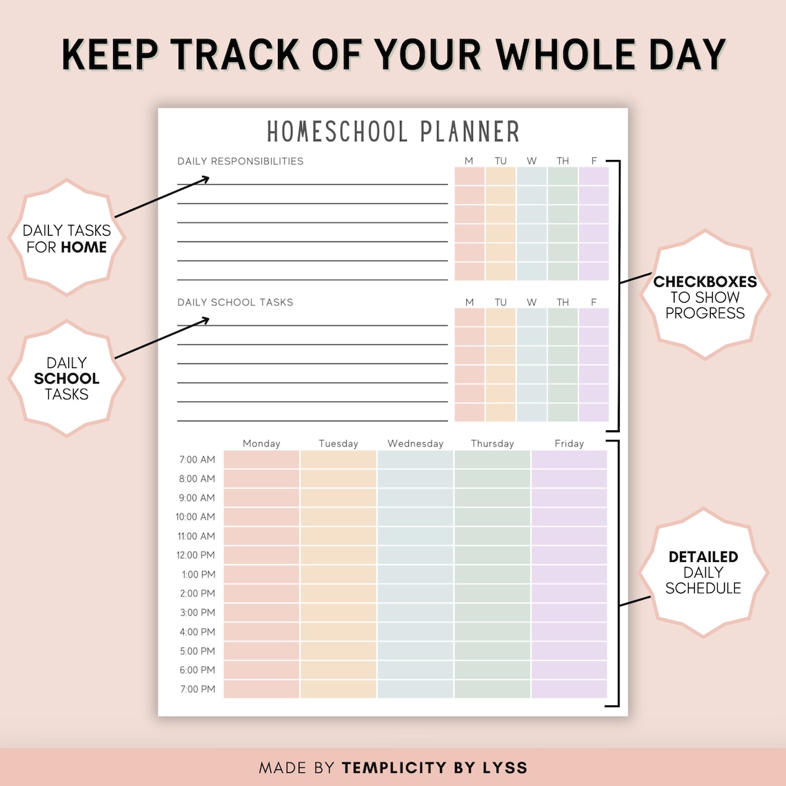 Homeschool Planner | Assignment Tracker Printable | Academic Planner ...