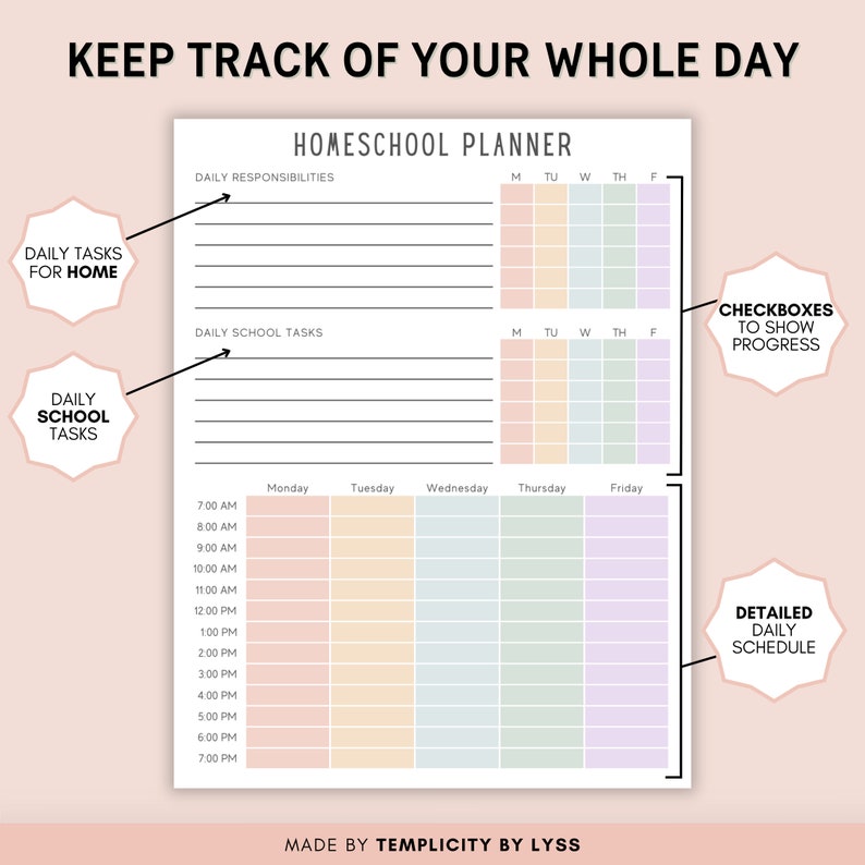 Homeschool Planner | Assignment Tracker Printable | Academic Planner ...