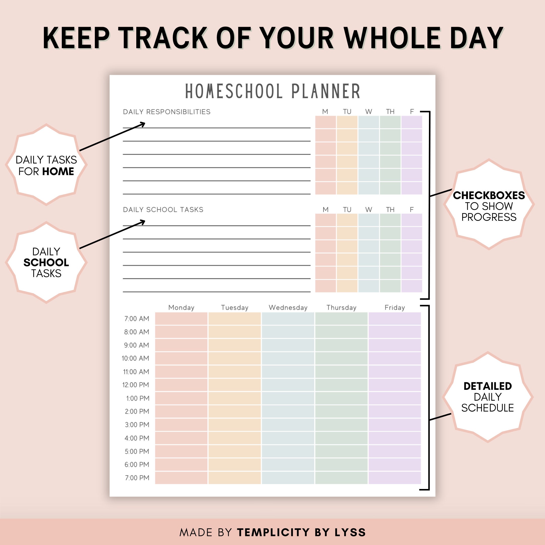 Homeschool Planner | Assignment Tracker Printable | Academic Planner ...