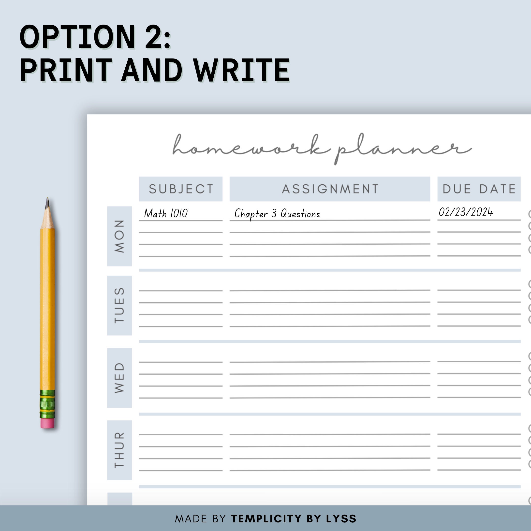 Homeschool Planner, Assignment Tracker, Homework Planner, Student ...