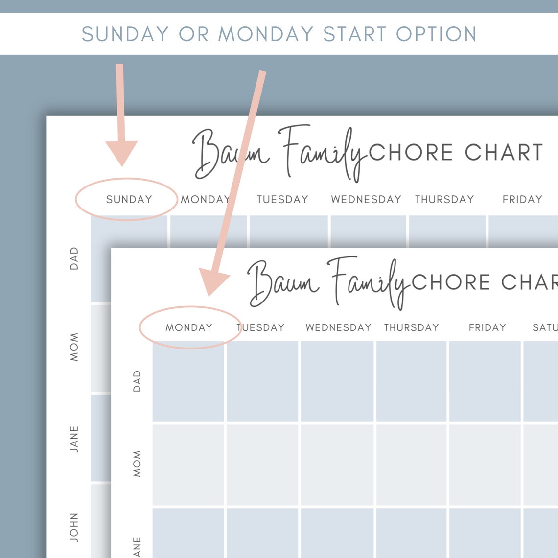 Family Chore Chart, Cleaning Schedule, Cleaning Checklist, Printable ...