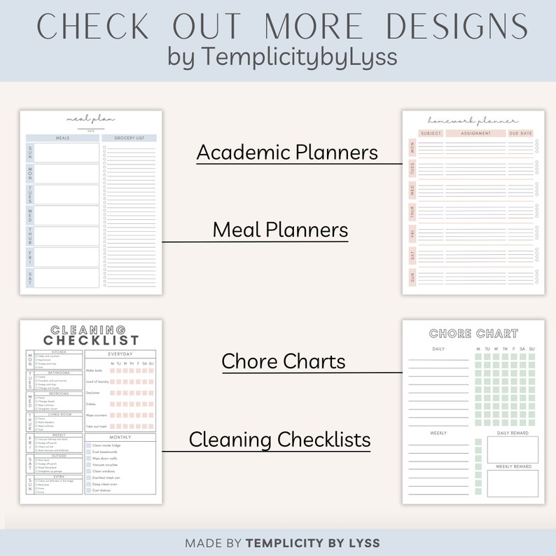 Family Chore Chart, Household Planner, Cleaning Schedule, Chore Chart ...