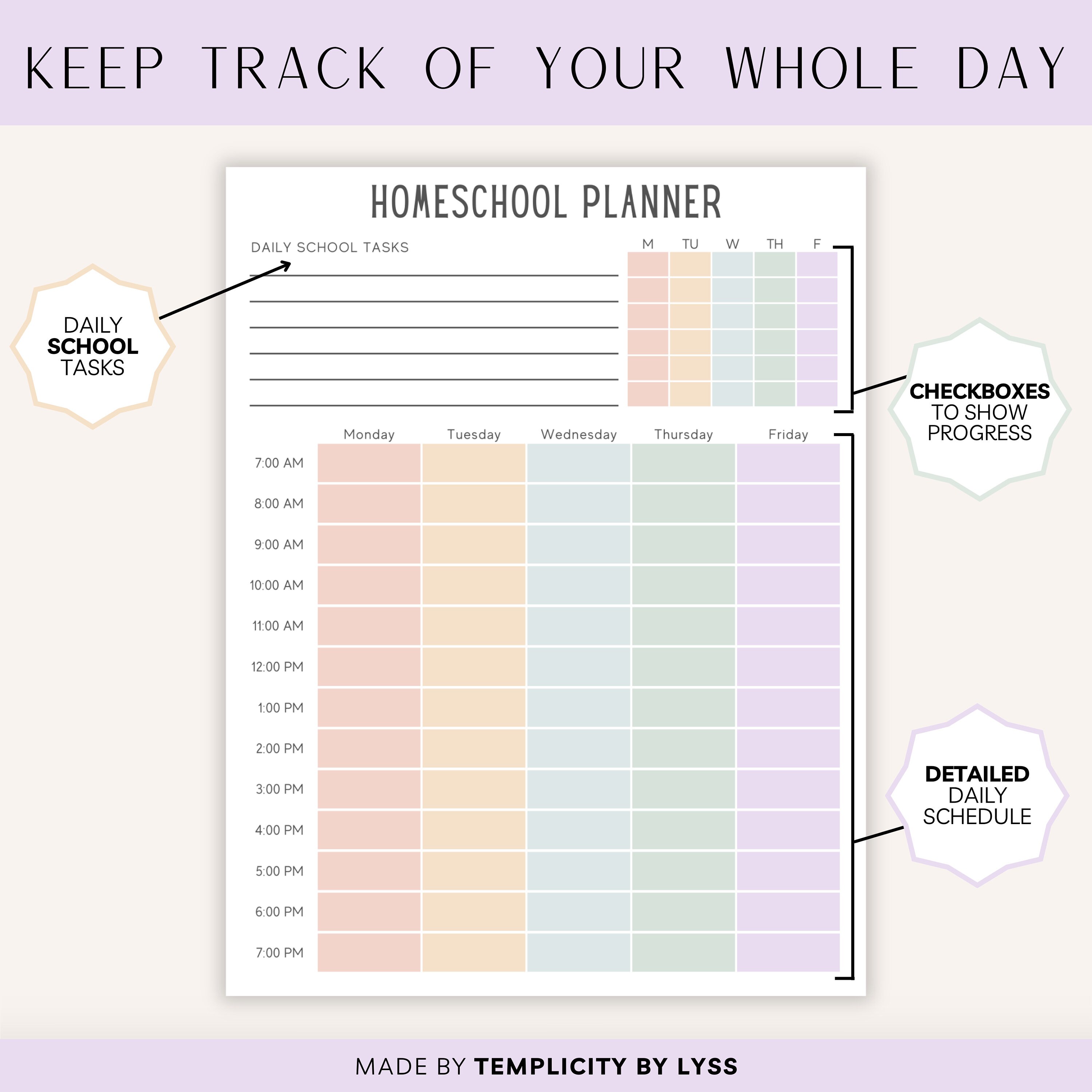 Homeschool Planner | Assignment Tracker | Academic Planner | Homeschool ...