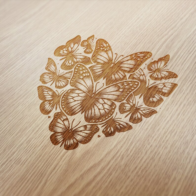 Butterflies, Lightburn PNG, Lightburn File, Laser Engraving Digital ...