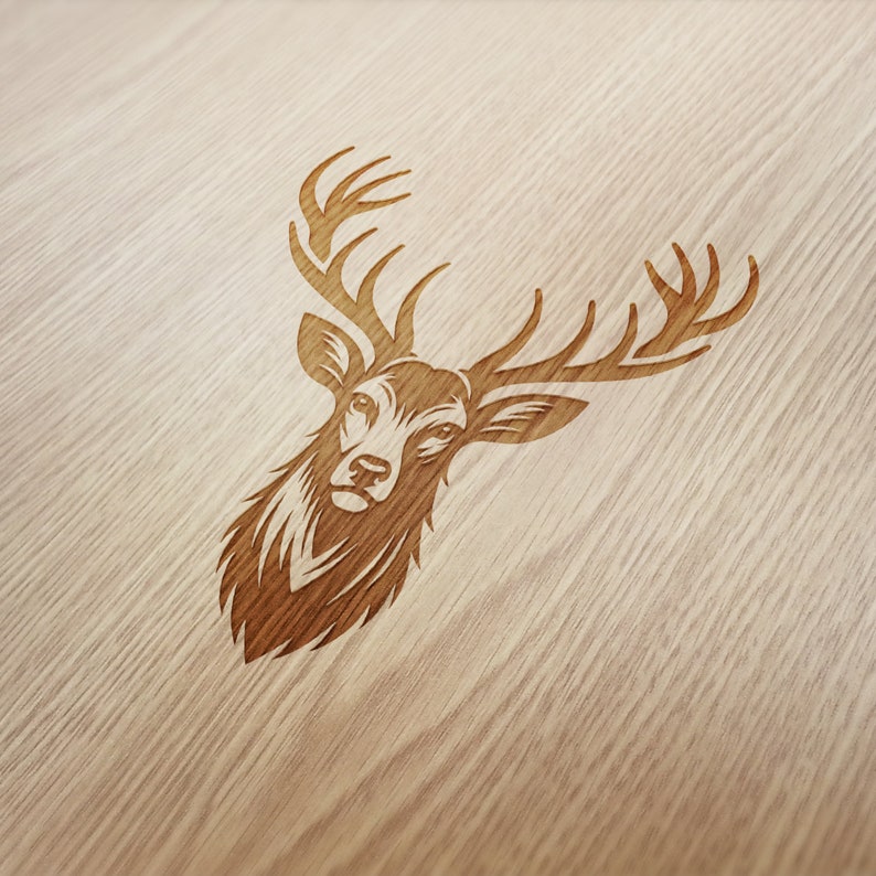 Deer Stag Reindeer, Lightburn PNG, Lightburn File, Laser Engraving ...