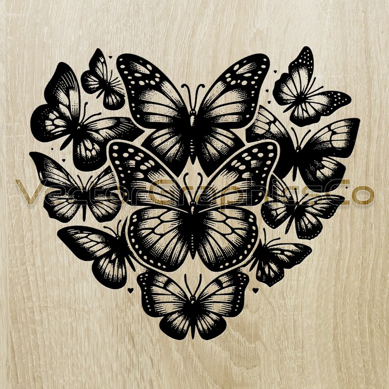 Butterflies, Lightburn PNG, Lightburn File, Laser Engraving Digital ...
