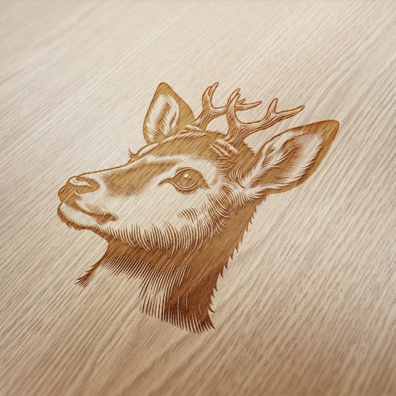 Deer Stag Reindeer, Lightburn PNG, Lightburn File, Laser Engraving ...