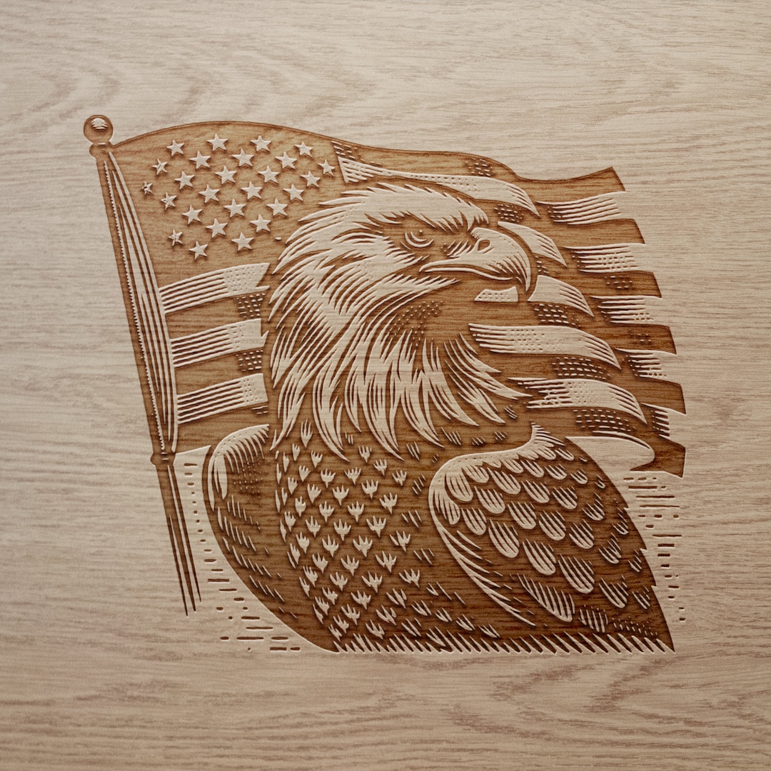 American Flag Eagle, Lightburn PNG, Lightburn File, Laser Engraving ...