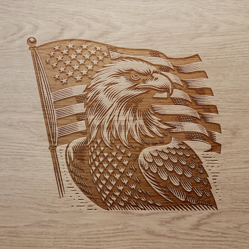American Flag Eagle, Lightburn PNG, Lightburn File, Laser Engraving ...
