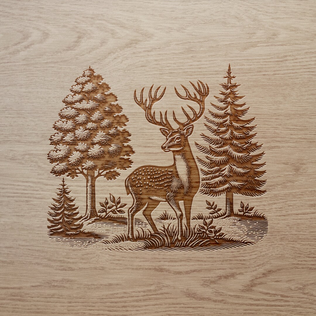 Deer Stag Reindeer, Lightburn PNG, Lightburn File, Laser Engraving ...