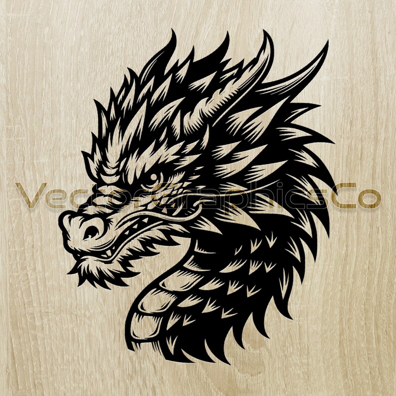 Dragon, Dragon Engrave, Lightburn PNG, Lightburn File, Laser Engraving ...