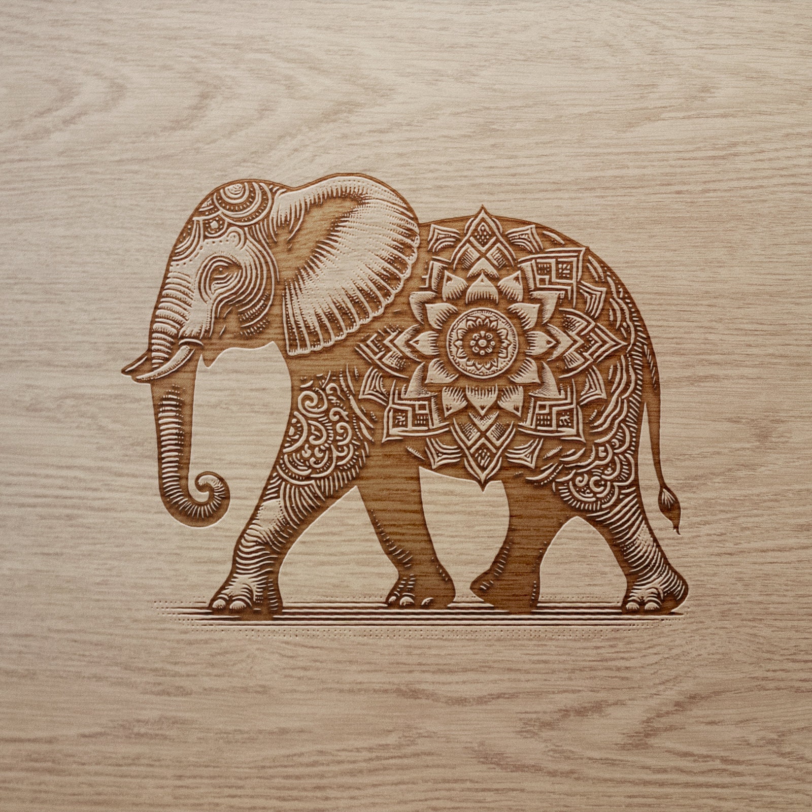 Elephant Mandala, Lightburn PNG, Lightburn File, Laser Engraving ...
